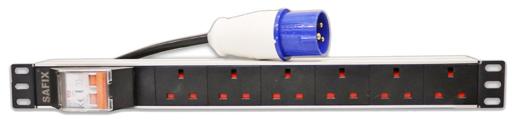 PDU 6 Way UK with MCB - 16 Ampere